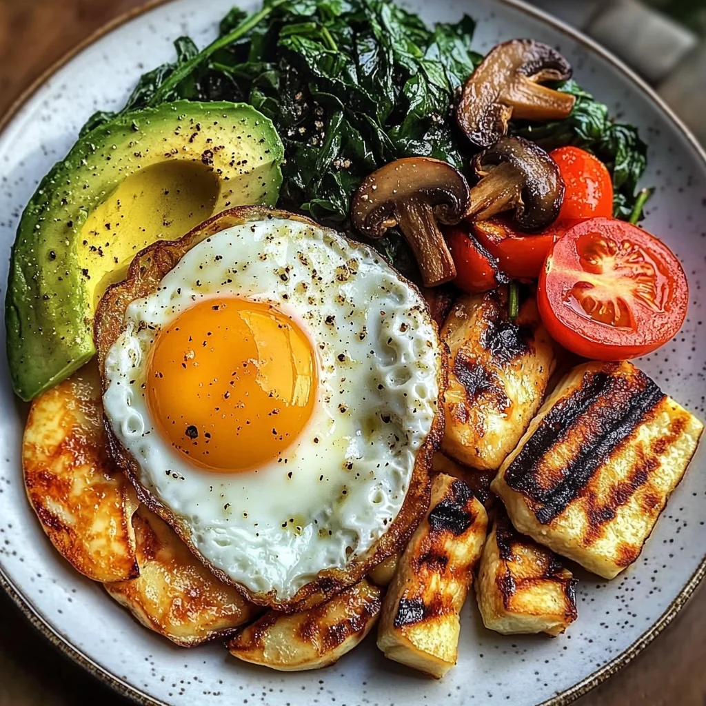 Sunny Veggie & Halloumi Breakfast Plate
